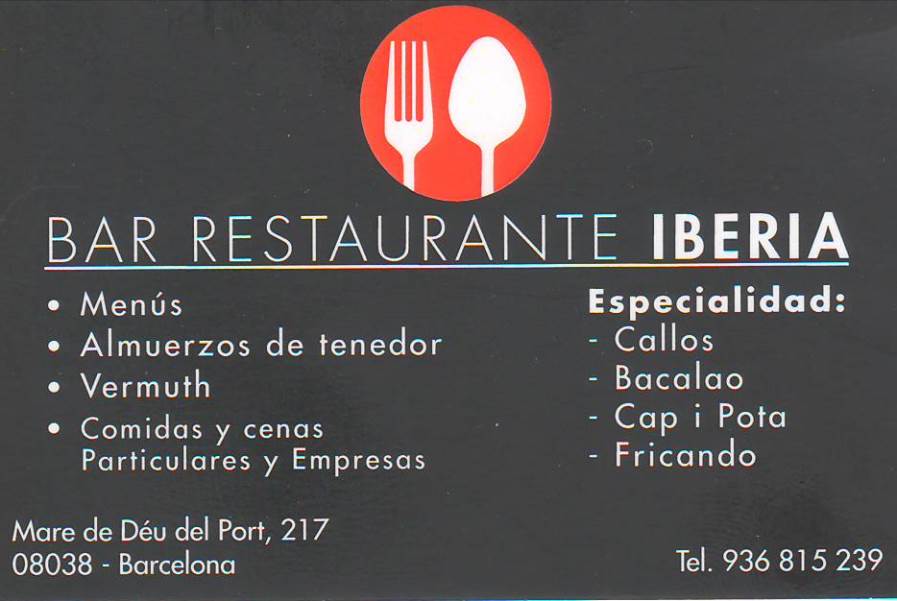 Bar Restaurante Iberia - Barcelona - Teléfono - Mare de Déu de Port ...